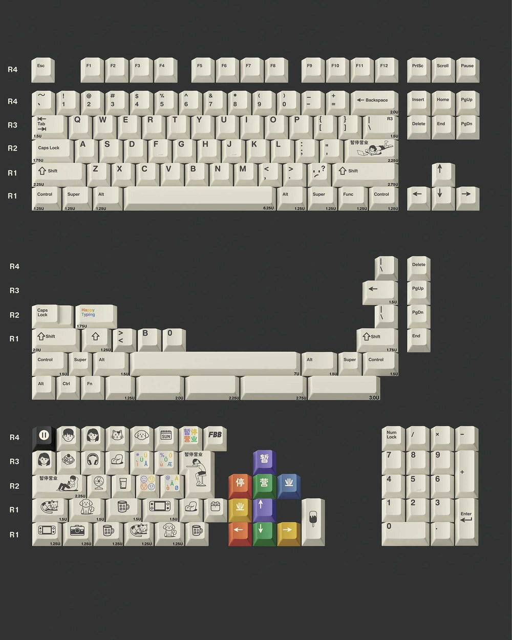FBB Happy Typing Keycaps Set – Keypro